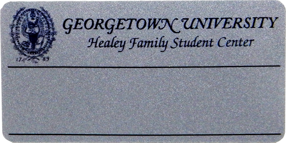 PLACA ID PLASTICA GEORGETOWN UNIVERSITY | Piochas